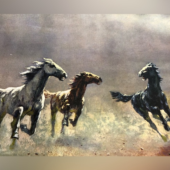 Vintage | Art | Vintage August Albo 962 Free As The Wind Equestrian Art ...